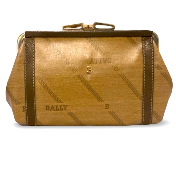 Bally | Bags | Bally Kisslock Tan Bally Logo B Flawlees Pouch | Poshmark